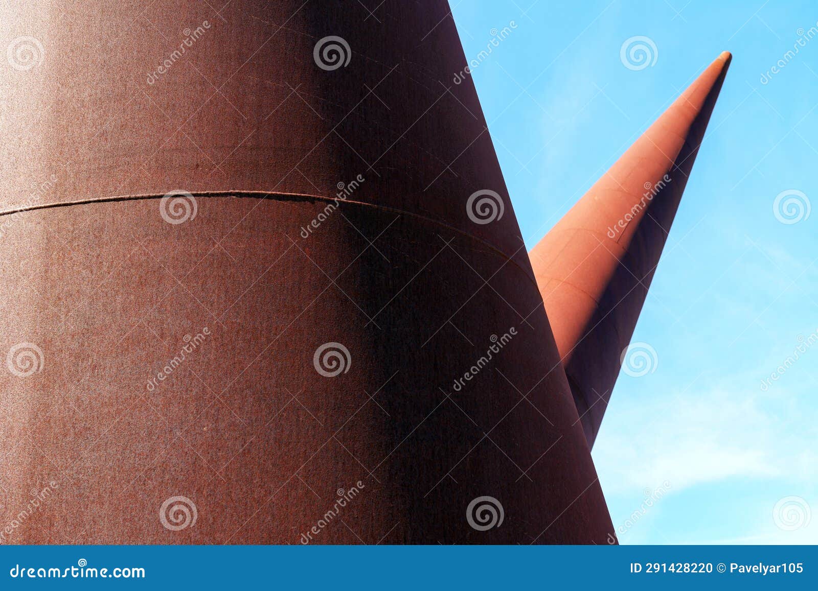 Rusty Metal Geometric Cone Shapes on Sky Background Stock Photo - Image ...