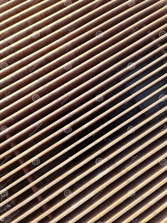 Rusty Metal Grate Forming Parallel Lines Creating an Interesting Visual ...