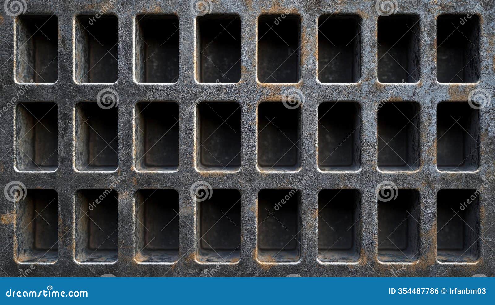 Rusty Metal Grid with Rectangular Openings Stock Illustration ...