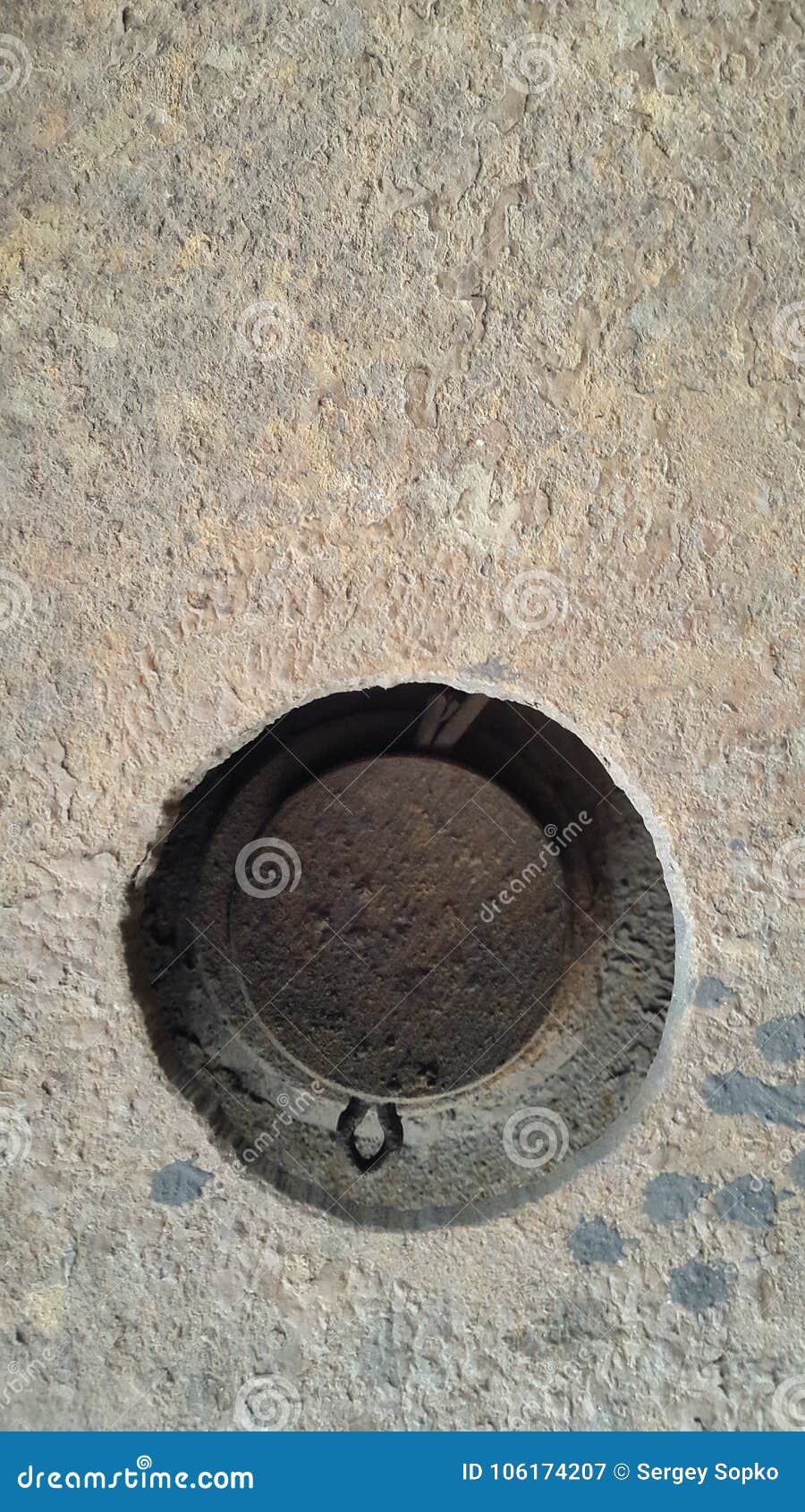 Rusty Metal with a Large Hole. the Texture of the Metal. Vertical ...