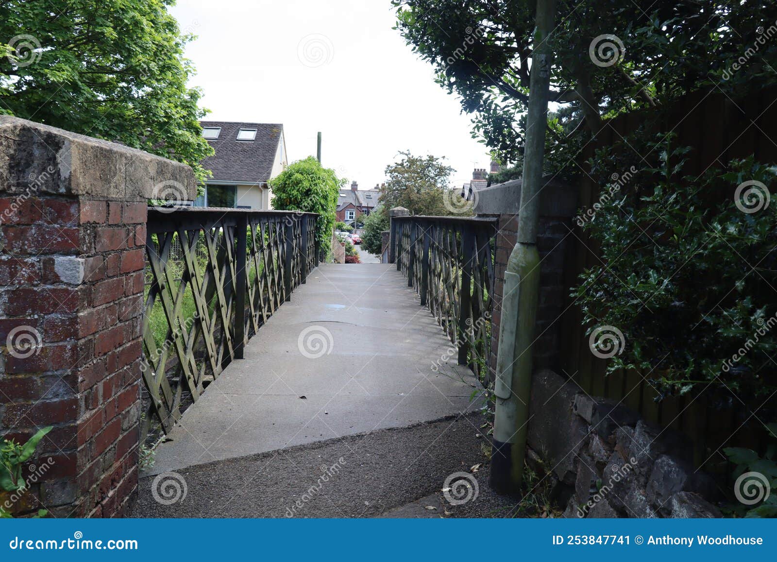 A Rusty Metal Lattice Bridge Over the Road in Topsham in Devon, England ...
