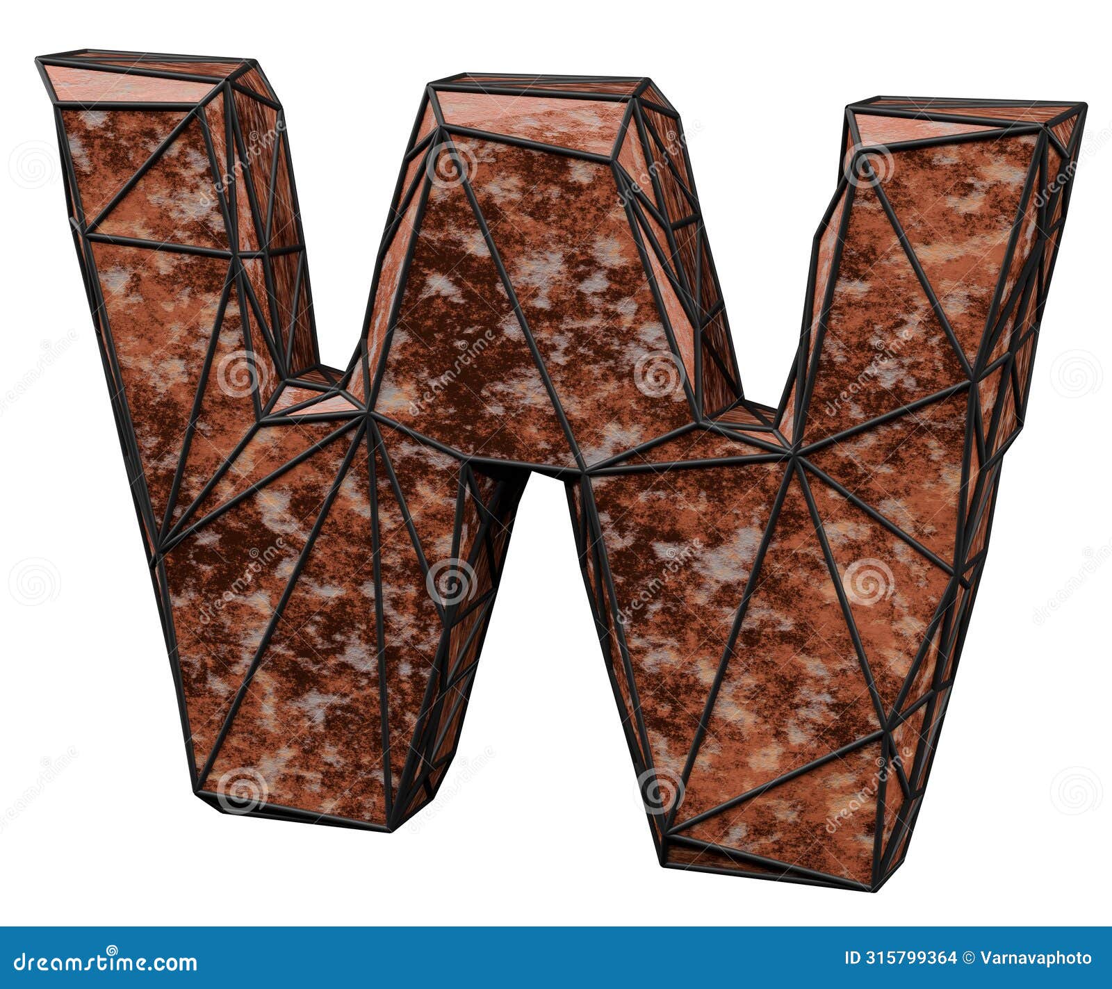 Rusty Metal Letter W in Wire Grid Stock Illustration - Illustration of ...