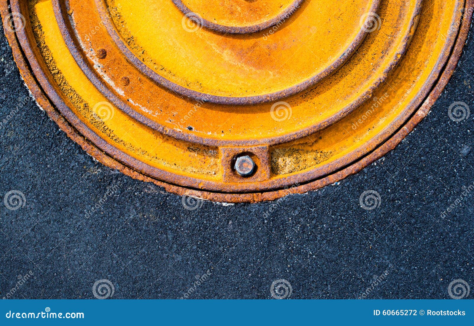 Rusty metal manhole cover stock photo. Image of closeup - 60665272