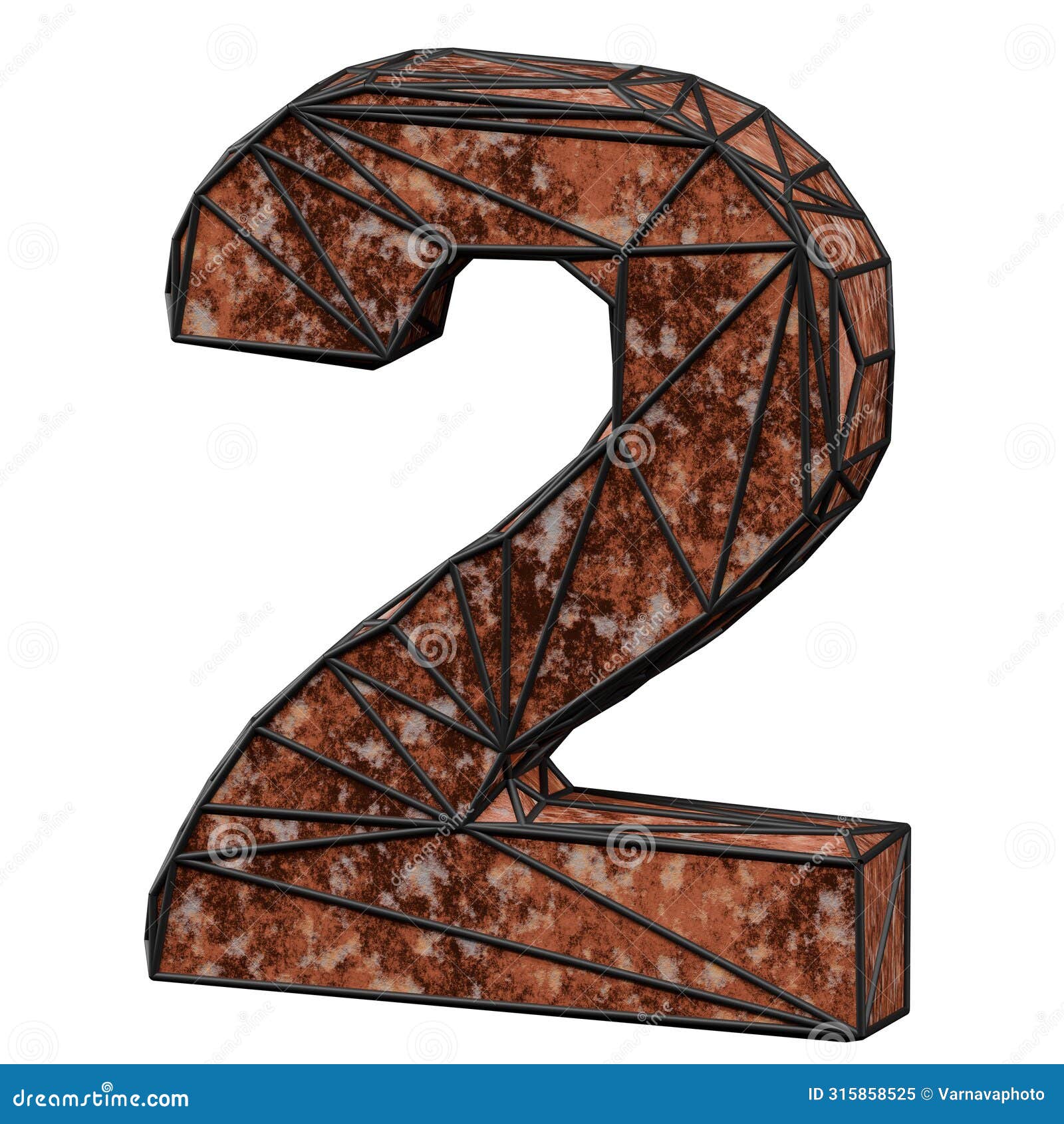 Rusty Metal Number 2 in Wire Grid Stock Image - Image of rustic, design ...