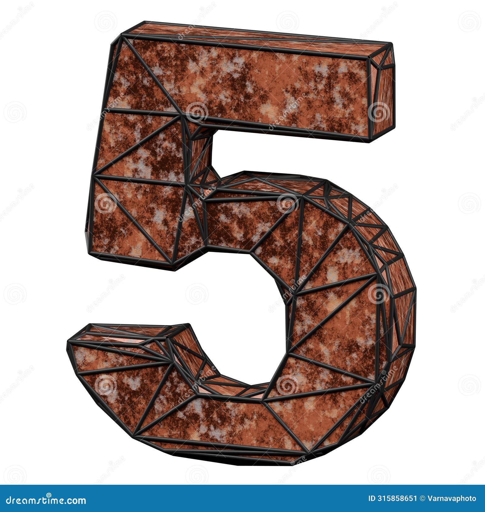 Rusty Metal Number 5 in Wire Grid Stock Image - Image of vintage, iron ...