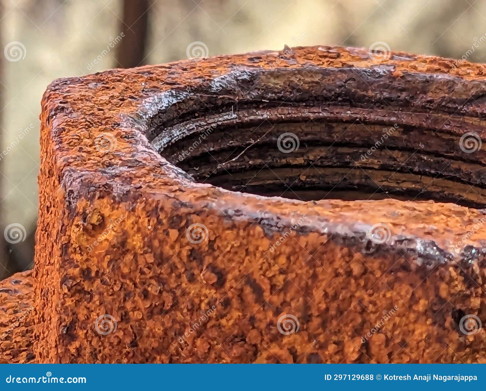 Rusty metal nut texture stock photo. Image of detail - 297129688