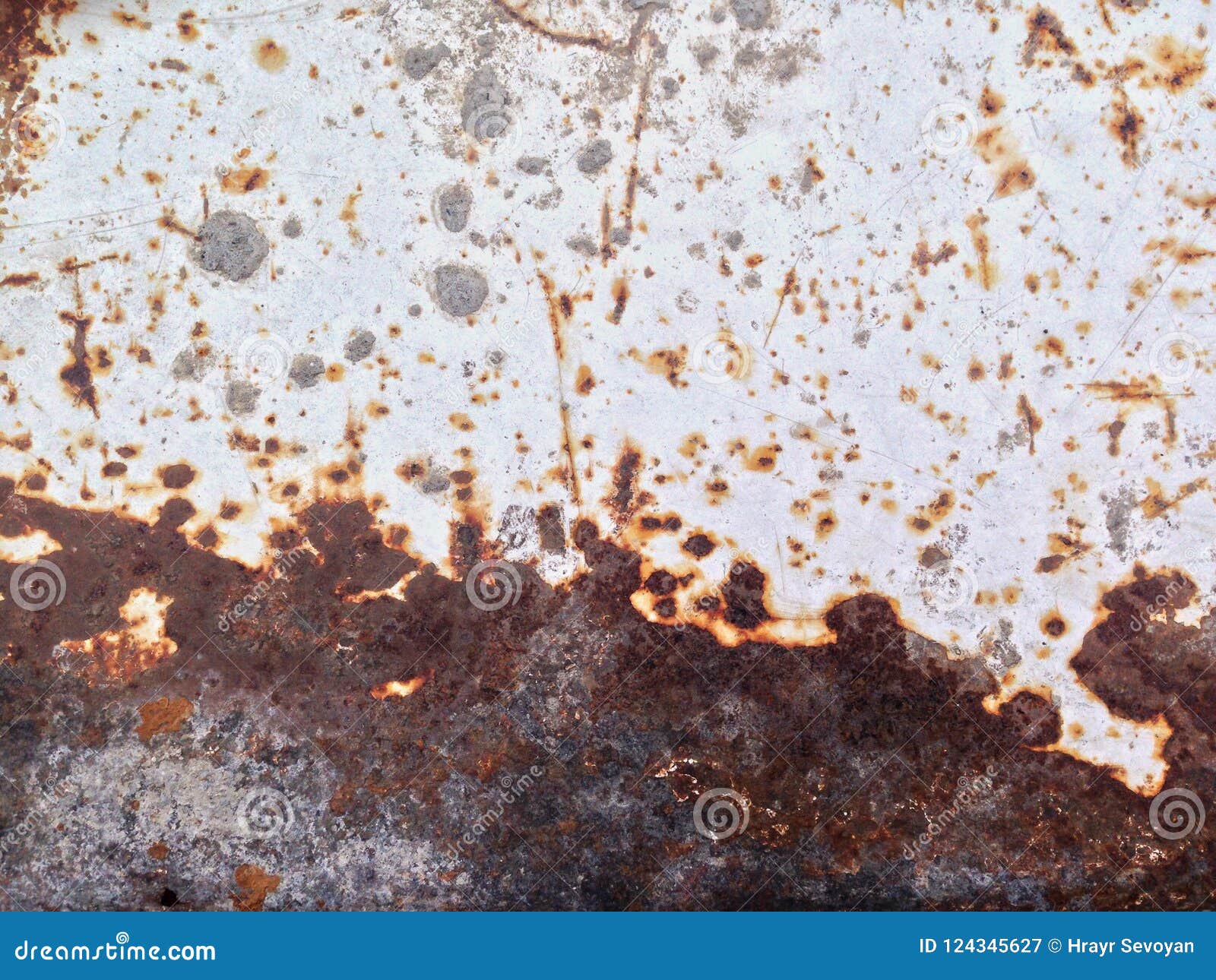 Rusty Metal from an Old Refrigerator Stock Image - Image of painted ...