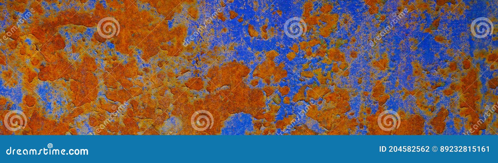 Rusty Metal Plate Background. Bright Orange Blue Abstract Background ...
