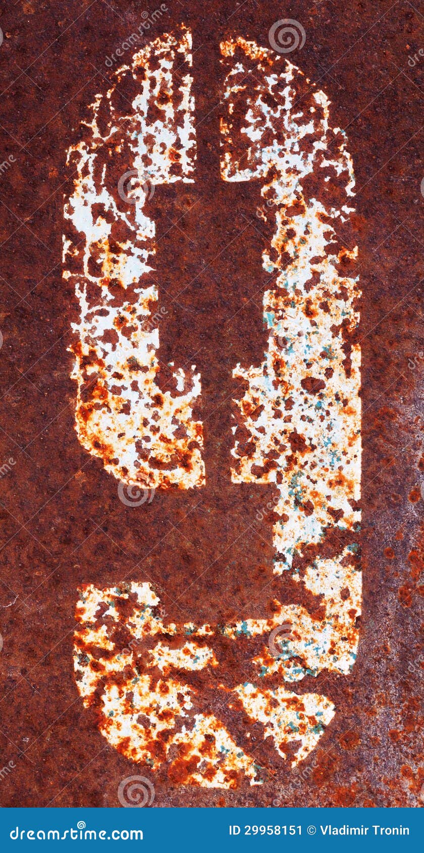 Rusty Metal Plate with Digit Nine Stock Image - Image of number, frame ...