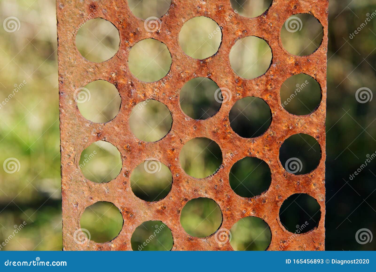 Rusty Metal Plate with Holes Texture Background Stock Image - Image of ...