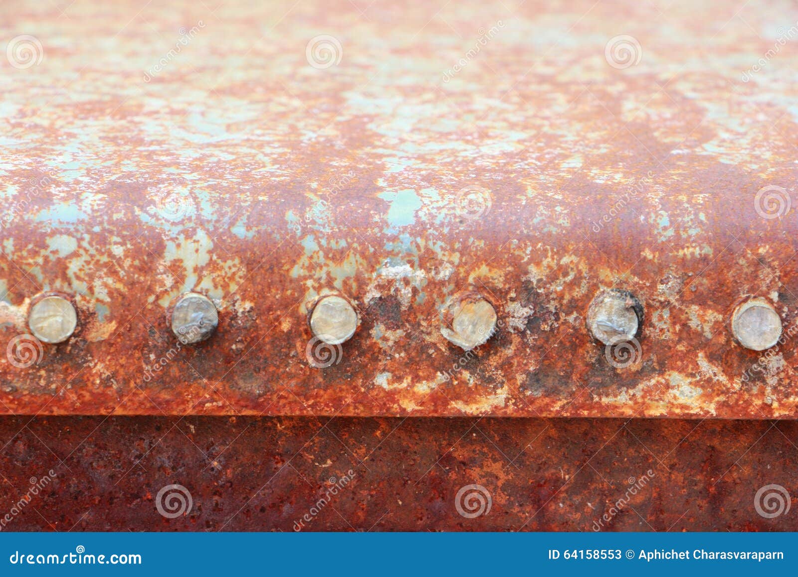 Rusty Metal Plate Texture with Bolts. Stock Image - Image of texture ...