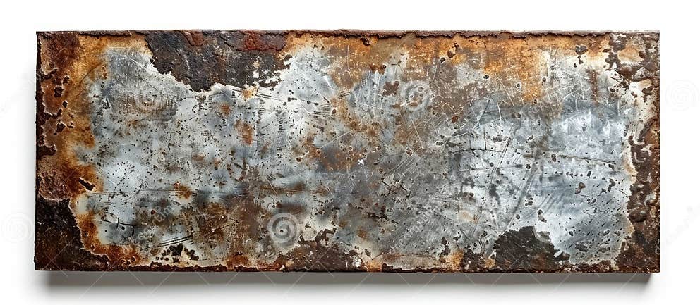 Rusty Metal in a Rectangle Picture Frame on White Surface Stock Image ...