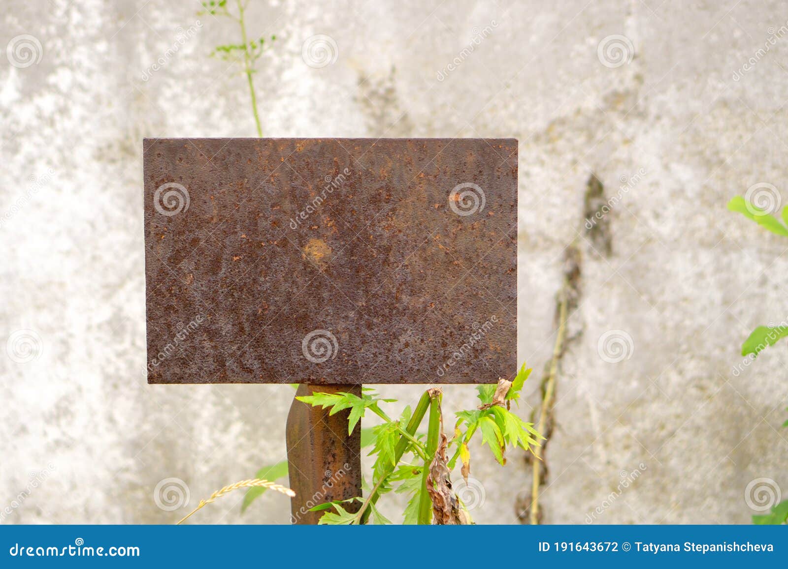Rusty Metal Rectangular Plaque without an Inscription Stock Photo ...
