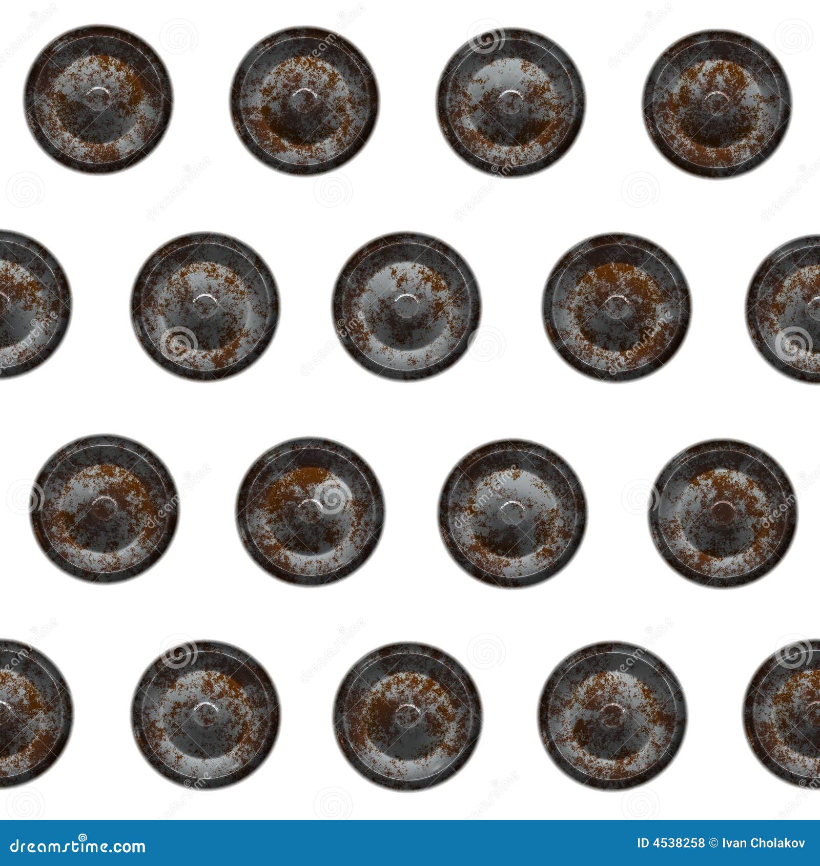 Rusty metal rivets stock illustration. Illustration of bronze - 4538258