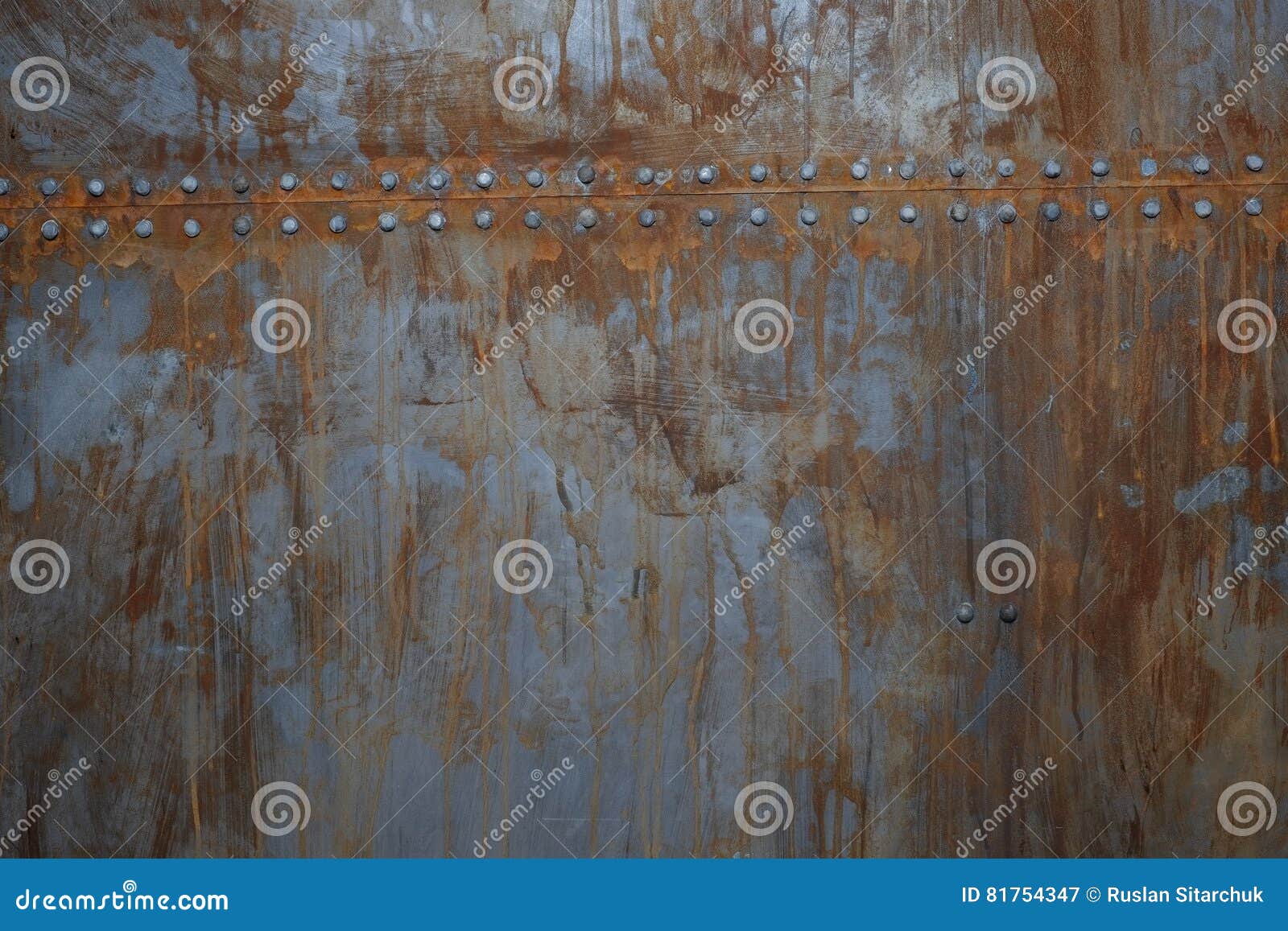 Rusty metal with rivets stock image. Image of armor, brown - 81754347