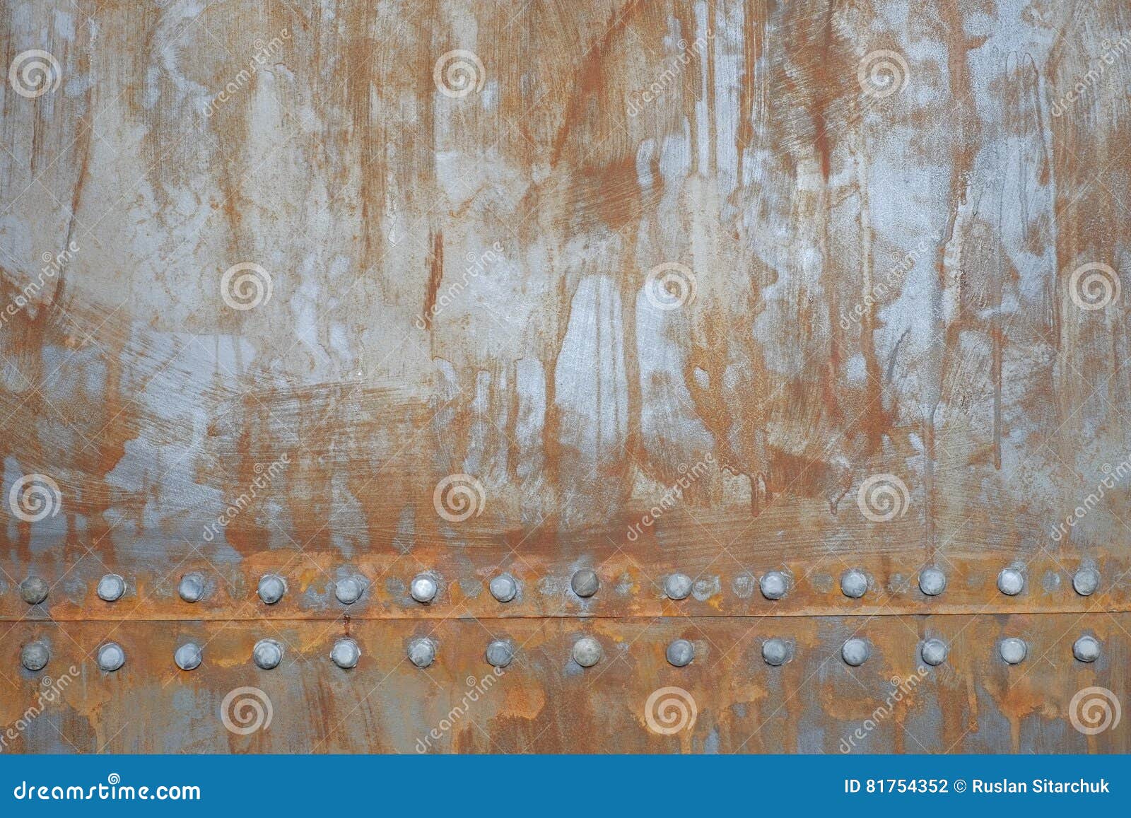 Rusty metal with rivets stock photo. Image of metal, close - 81754352
