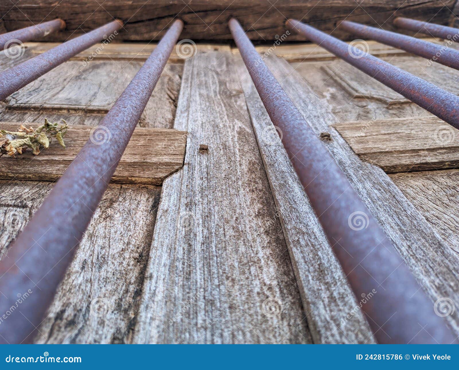 Rusty Metal Rod of Old House Stock Photo - Image of walkway, roof ...
