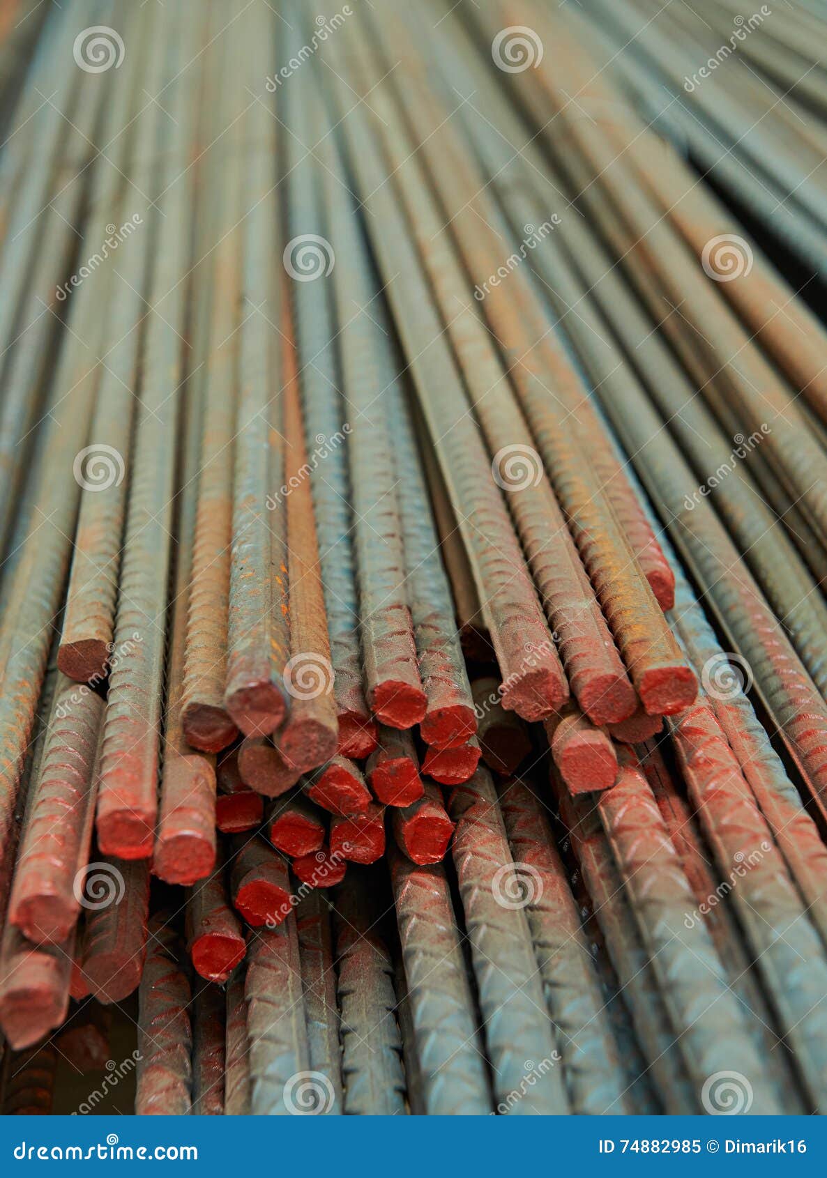 Rusty metal rods stock image. Image of rail, industry - 74882985