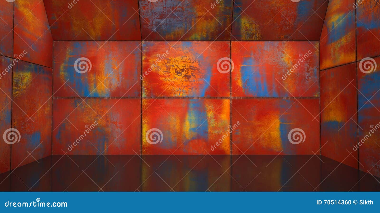 Rusty Metal Room Intelligent Illustration Stock - Illustration du fond ...