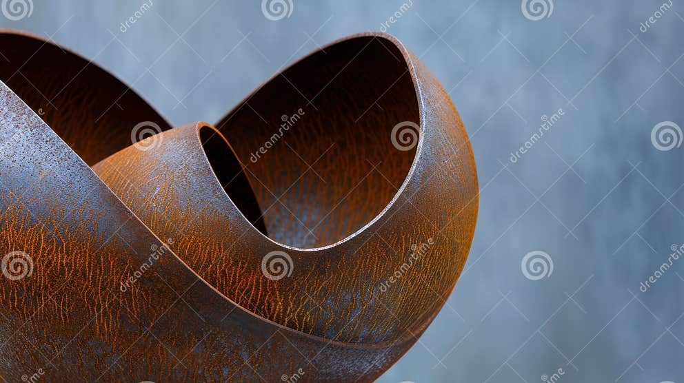 Rusty Metal Sculpture with Abstract Shapes Stock Illustration ...
