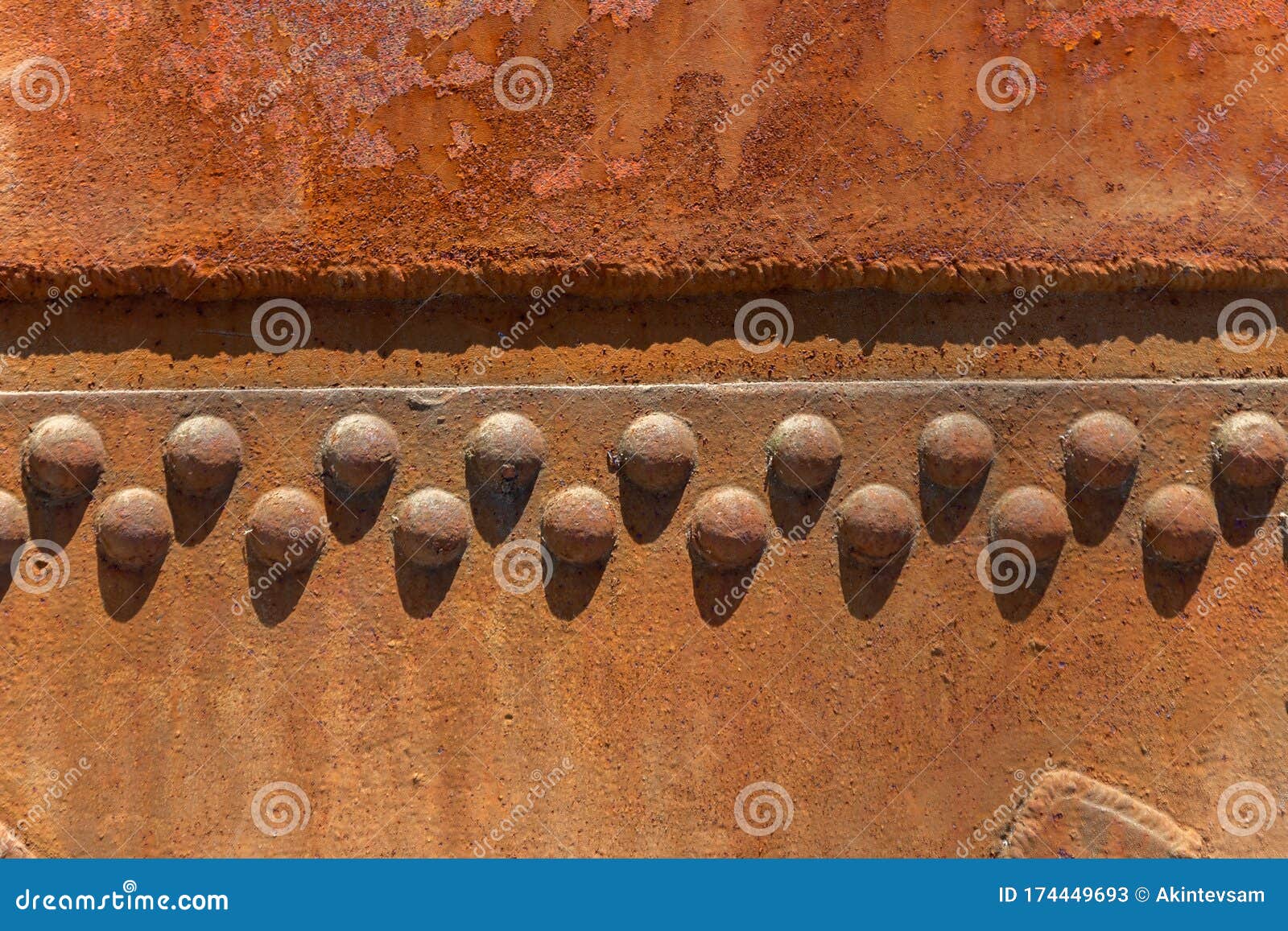 Rivets on a Rusty Metal Surface Stock Image - Image of corrosion, panel ...