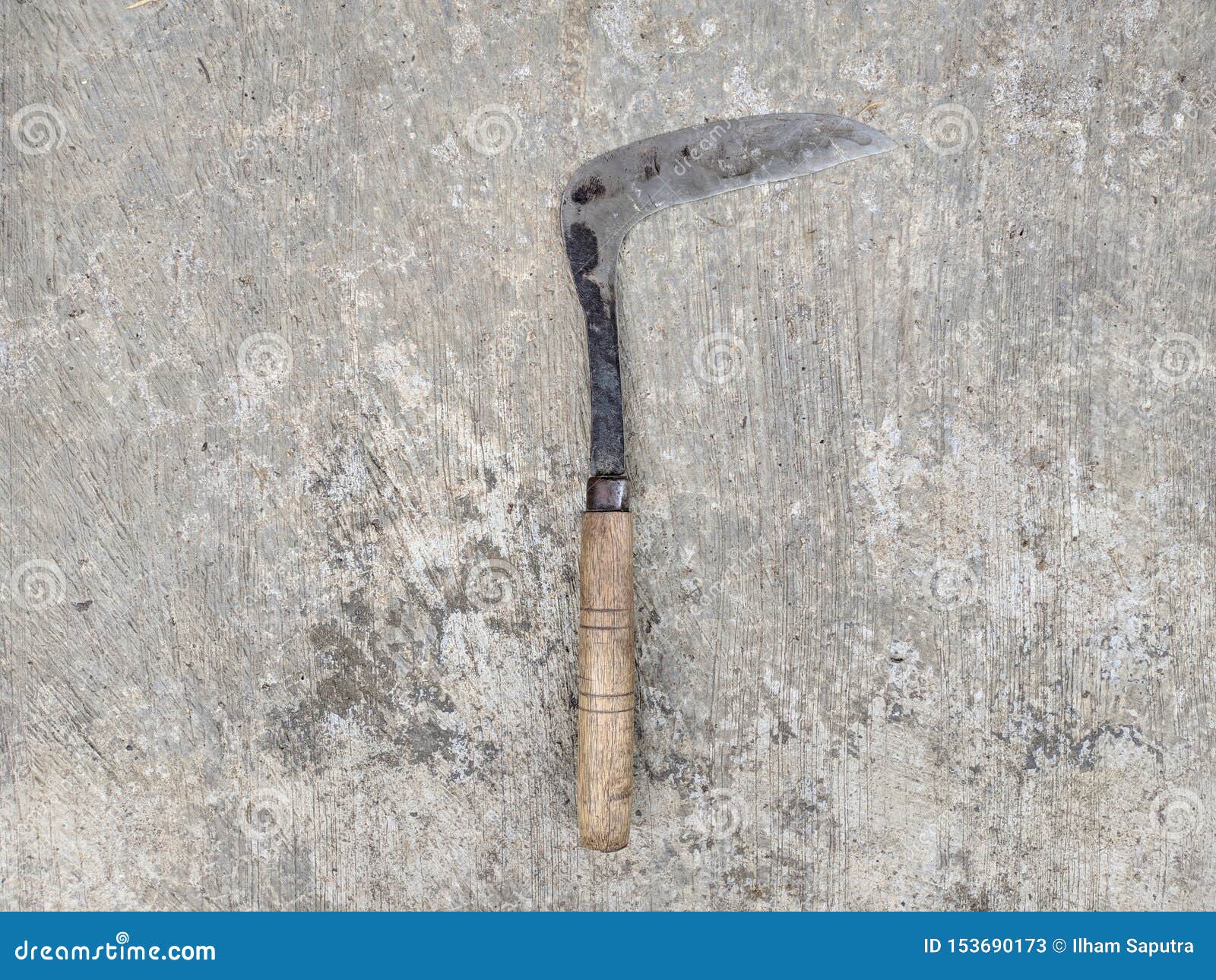 Rusty Metal Sickle on Concrete Texture Stock Image - Image of grass ...