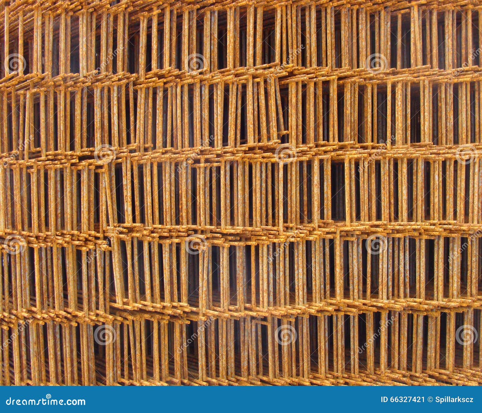 Rusty Metal Stacked Grid on Industrial Construction Site Stock Image ...