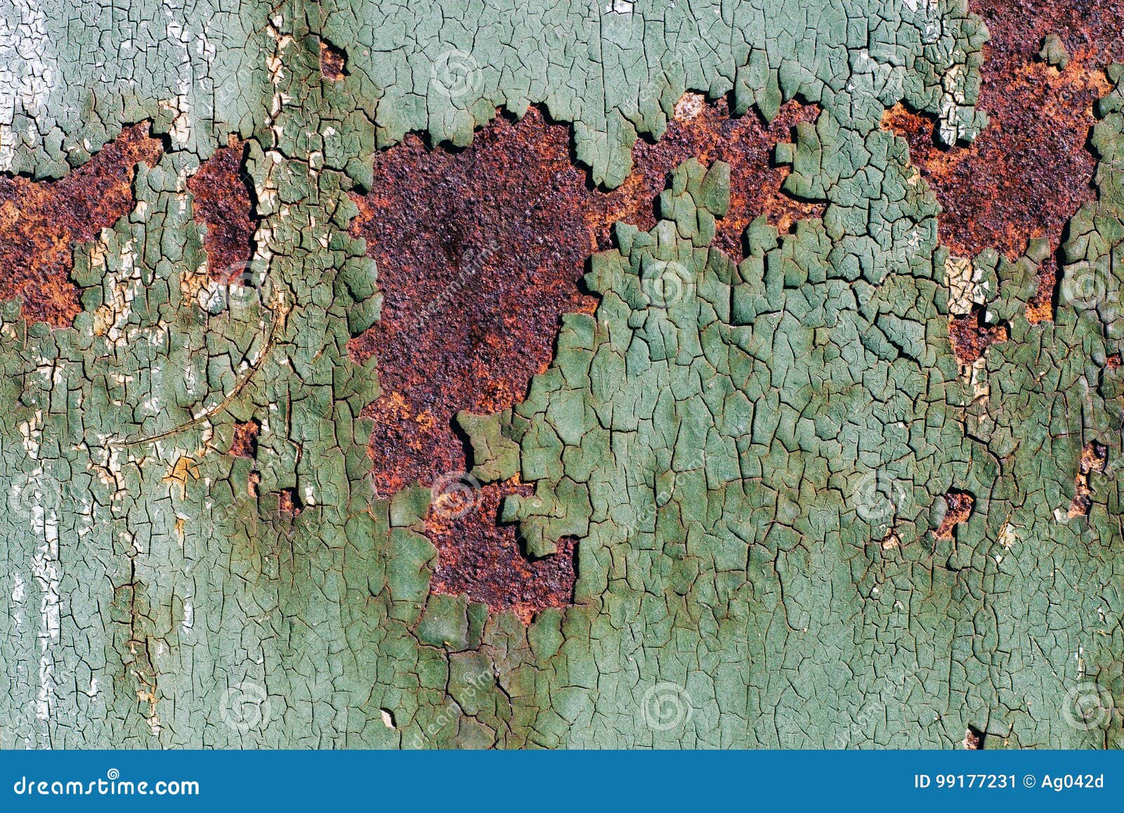 Rusty Metal Surface with Cracked Green Paint, Abstract Rusty Metal ...