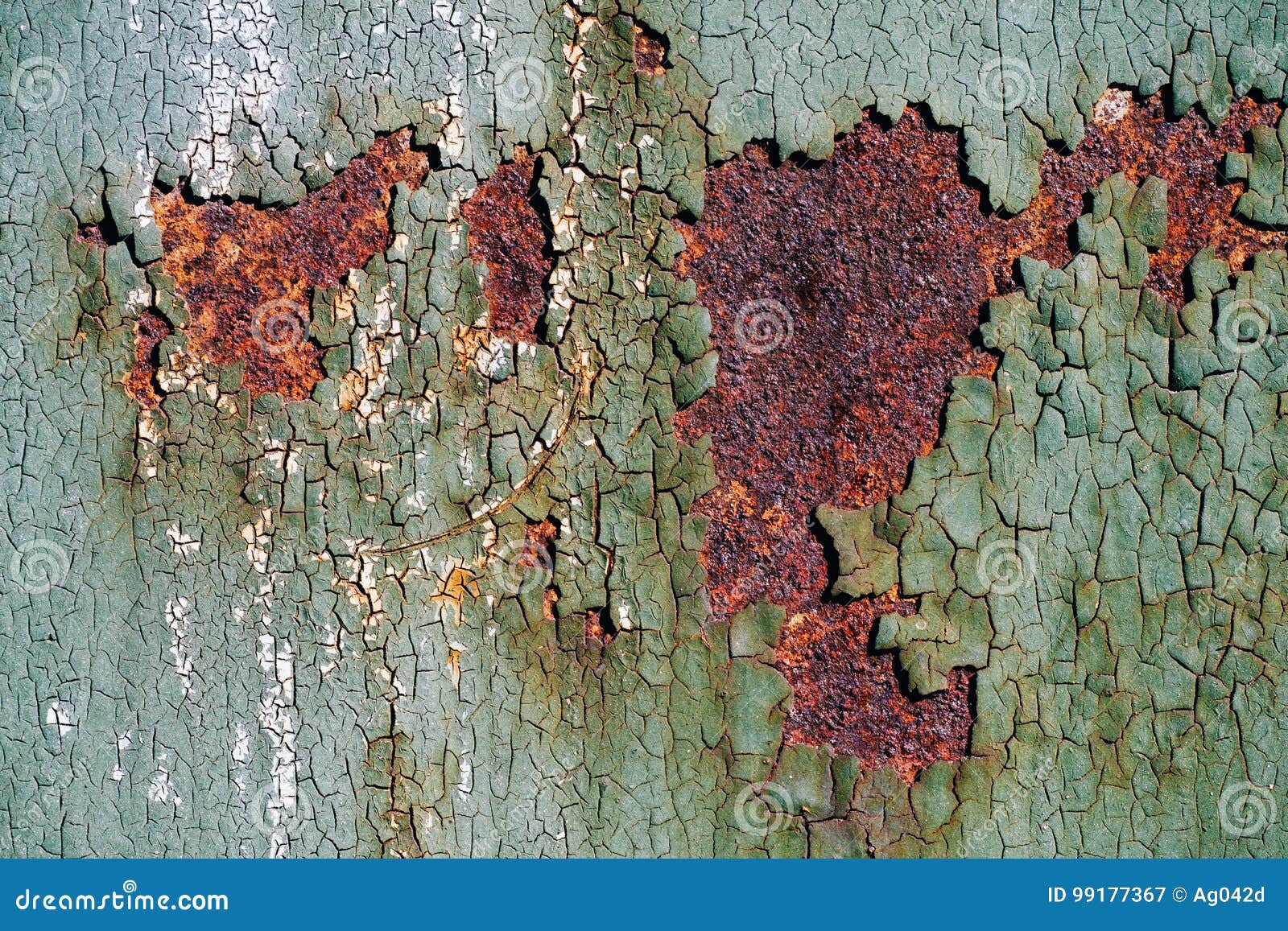 Rusty Metal Surface with Cracked Green Paint, Abstract Rusty Metal ...