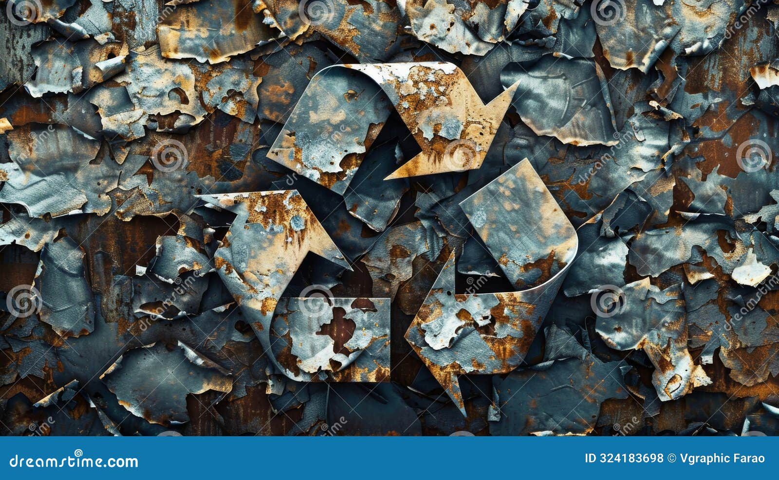 Rusty Metal Surface with Recycling Symbol, Environmental Concept Stock ...