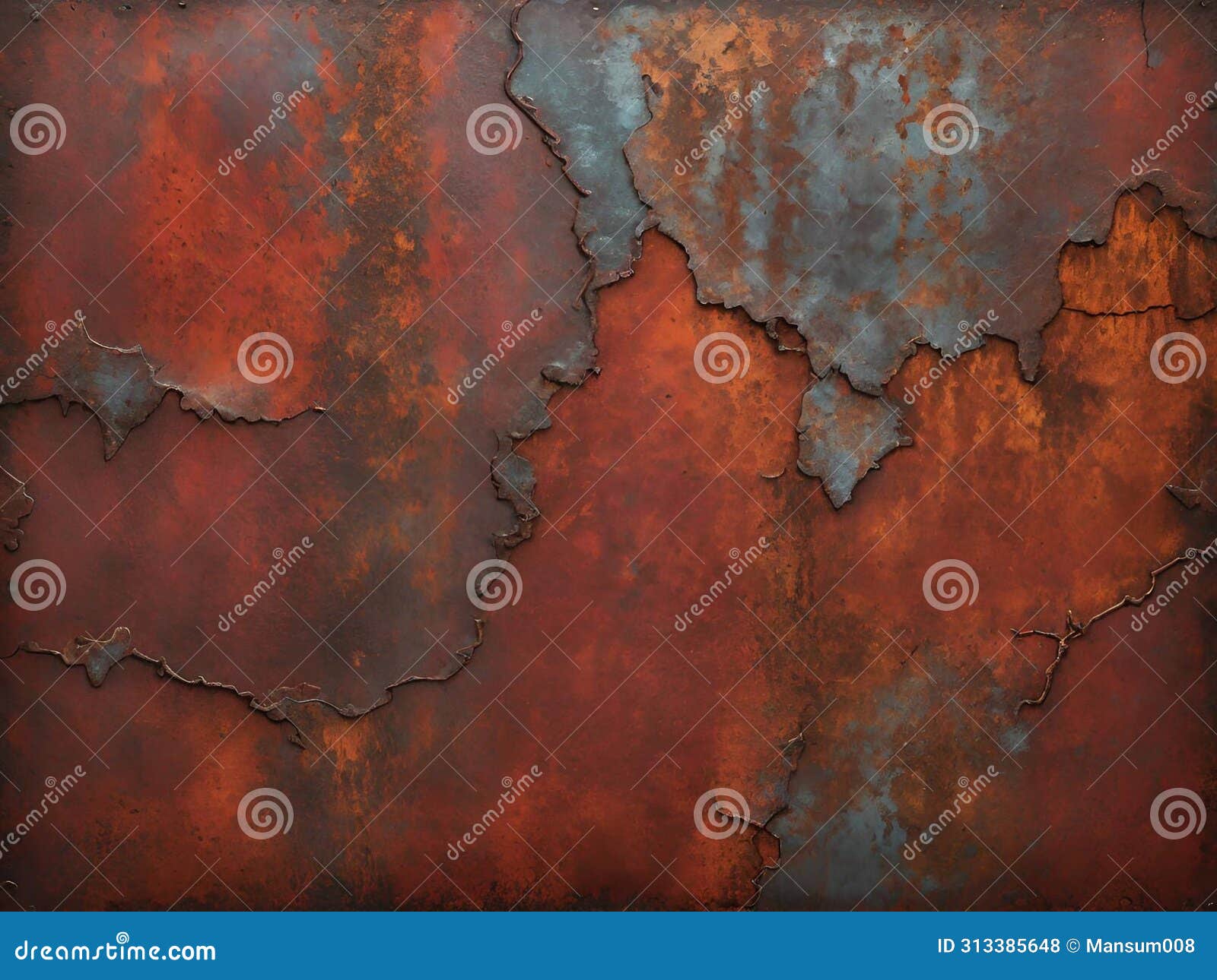 Rusty Metal Surface with Red Paint Texture Stock Illustration ...