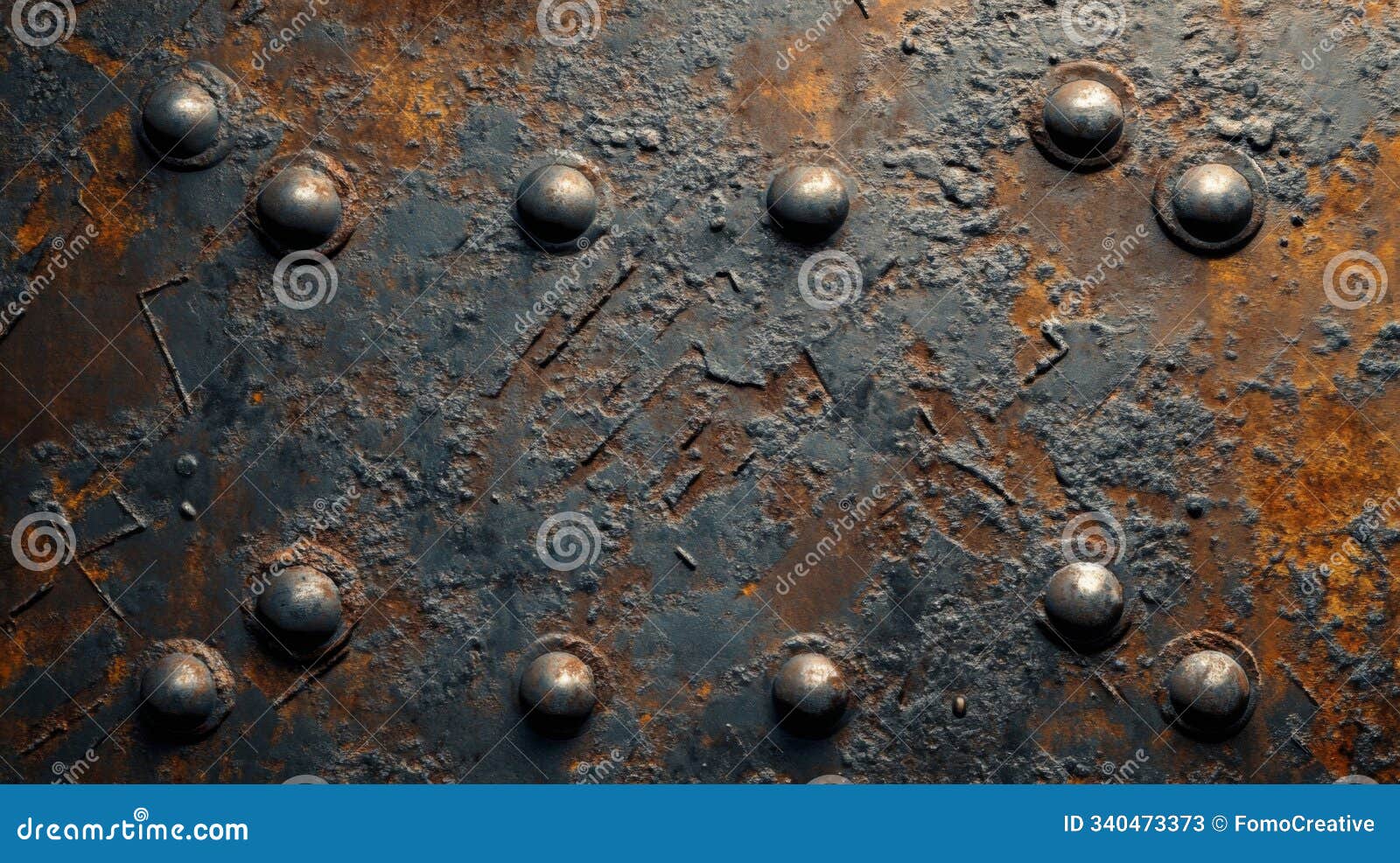 Rusty Metal Surface with Rivets and Scratches Stock Illustration ...