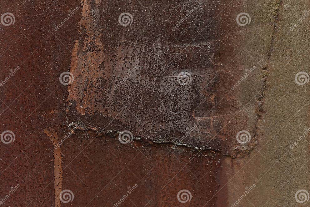 Rusty Metal Surface with Welding Patch Stock Image - Image of grunge ...