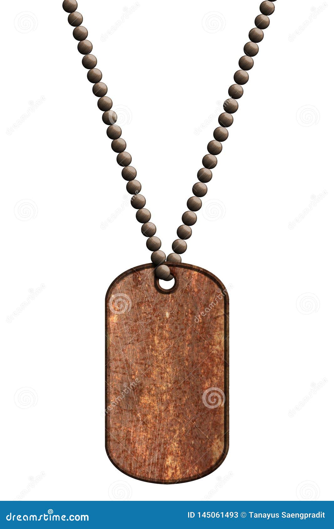 Rusty Metal Tag and Necklace Stock Illustration - Illustration of black ...