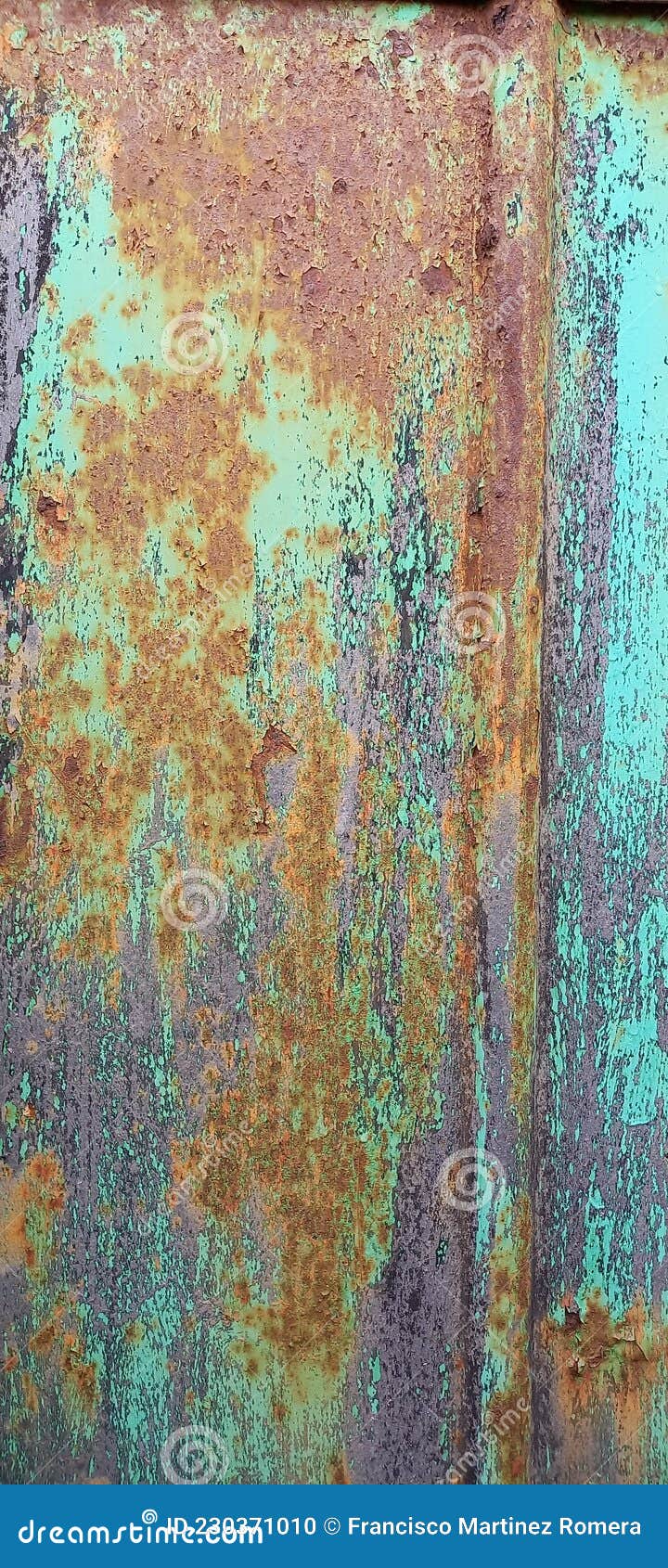 Rusty Metal Texture, Green Metal Background Stock Photo - Image of ...