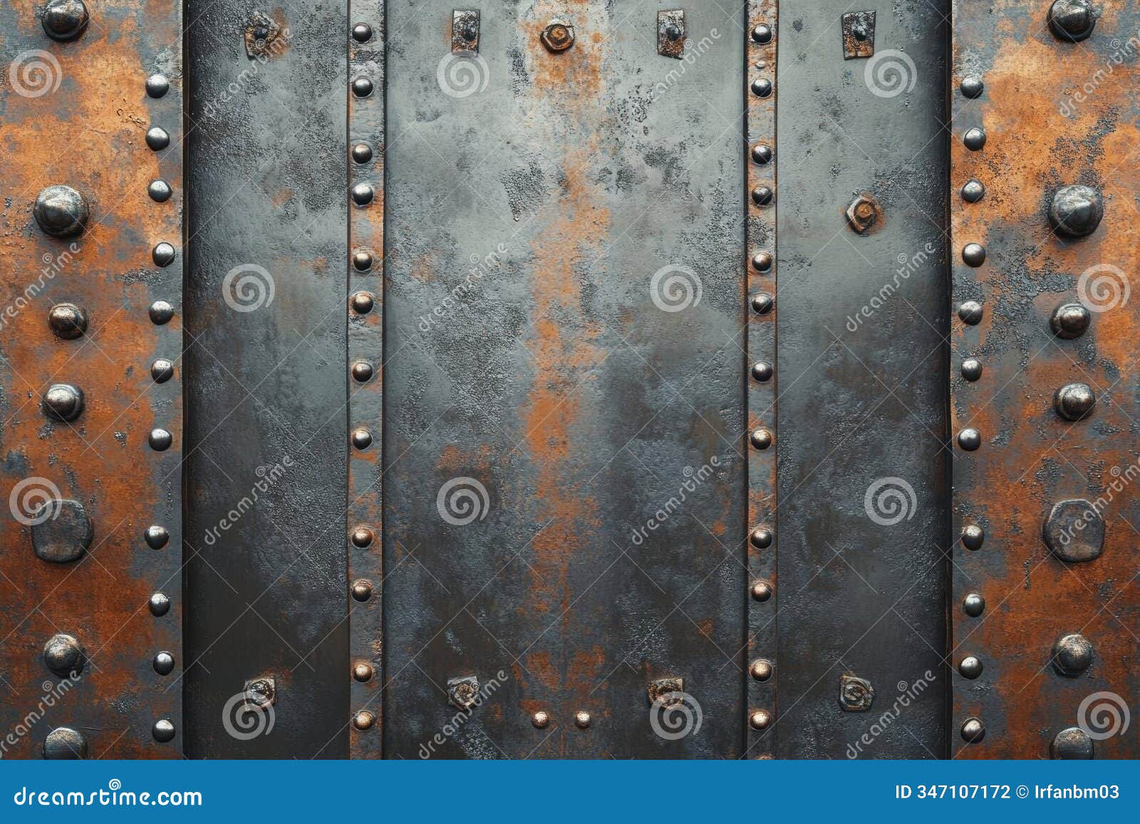 Rusty Metal Texture with Rivets - Industrial Background Stock Photo ...