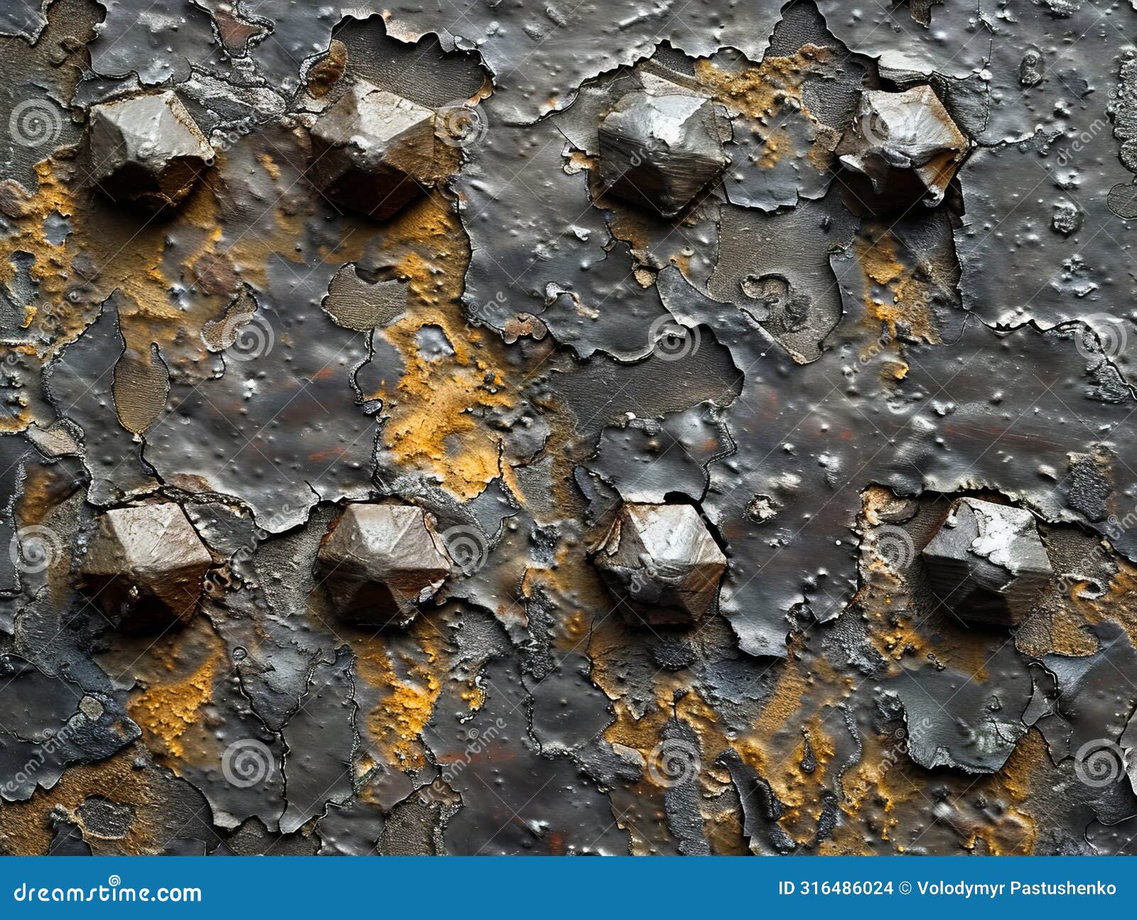Rusty Metal Texture with Rivets Stock Photo - Image of draw, peel ...