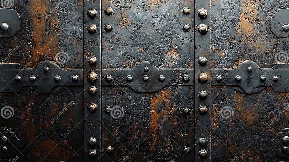 Rusty Metal Texture with Rivets and Straps Stock Illustration ...