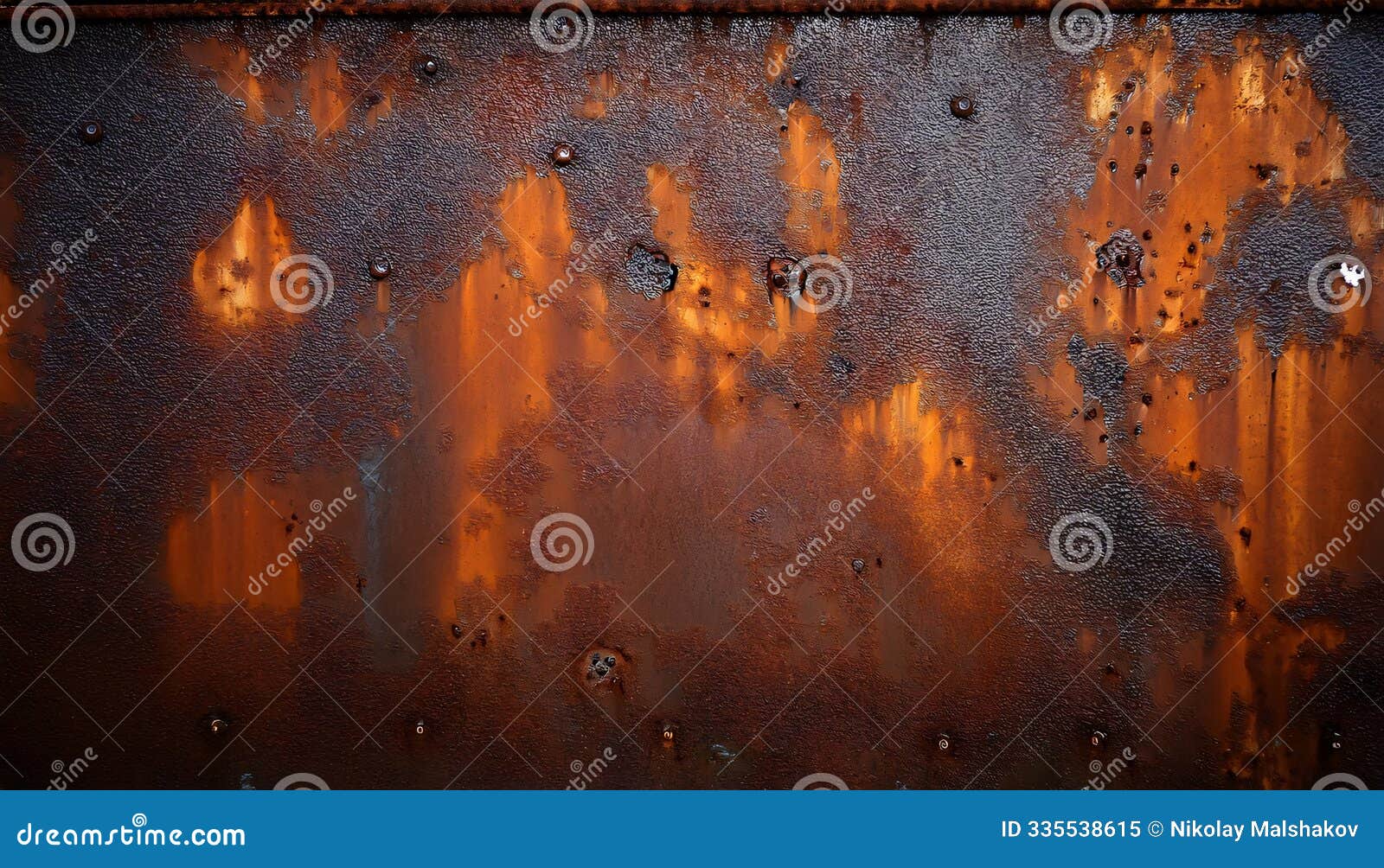 Rusty Metal Texture Showing Corrosion and Rivets Stock Image - Image of ...