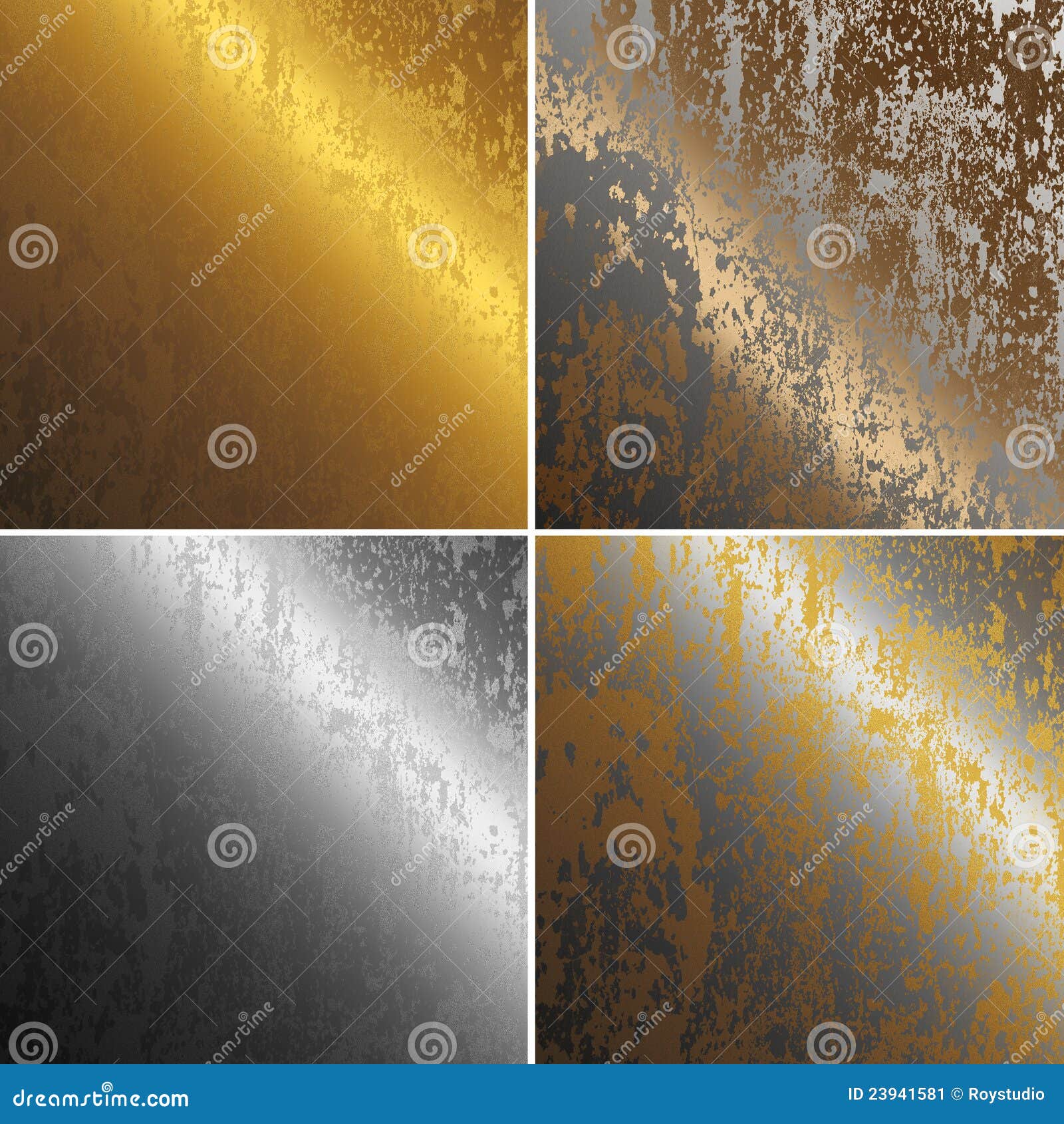 Rusty Metal Textures Col, Copper, Gold and Silver Stock Illustration ...