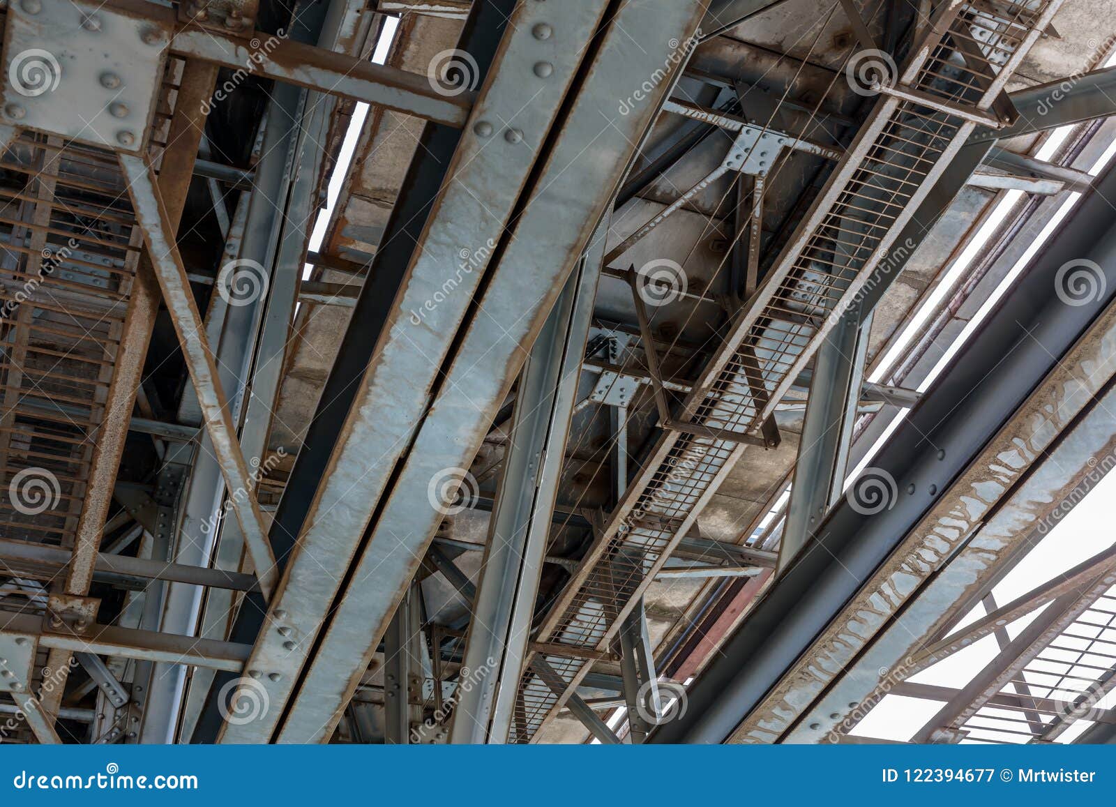 Rusty Metal Train Bridge Structure Stock Image - Image of line, rusty ...