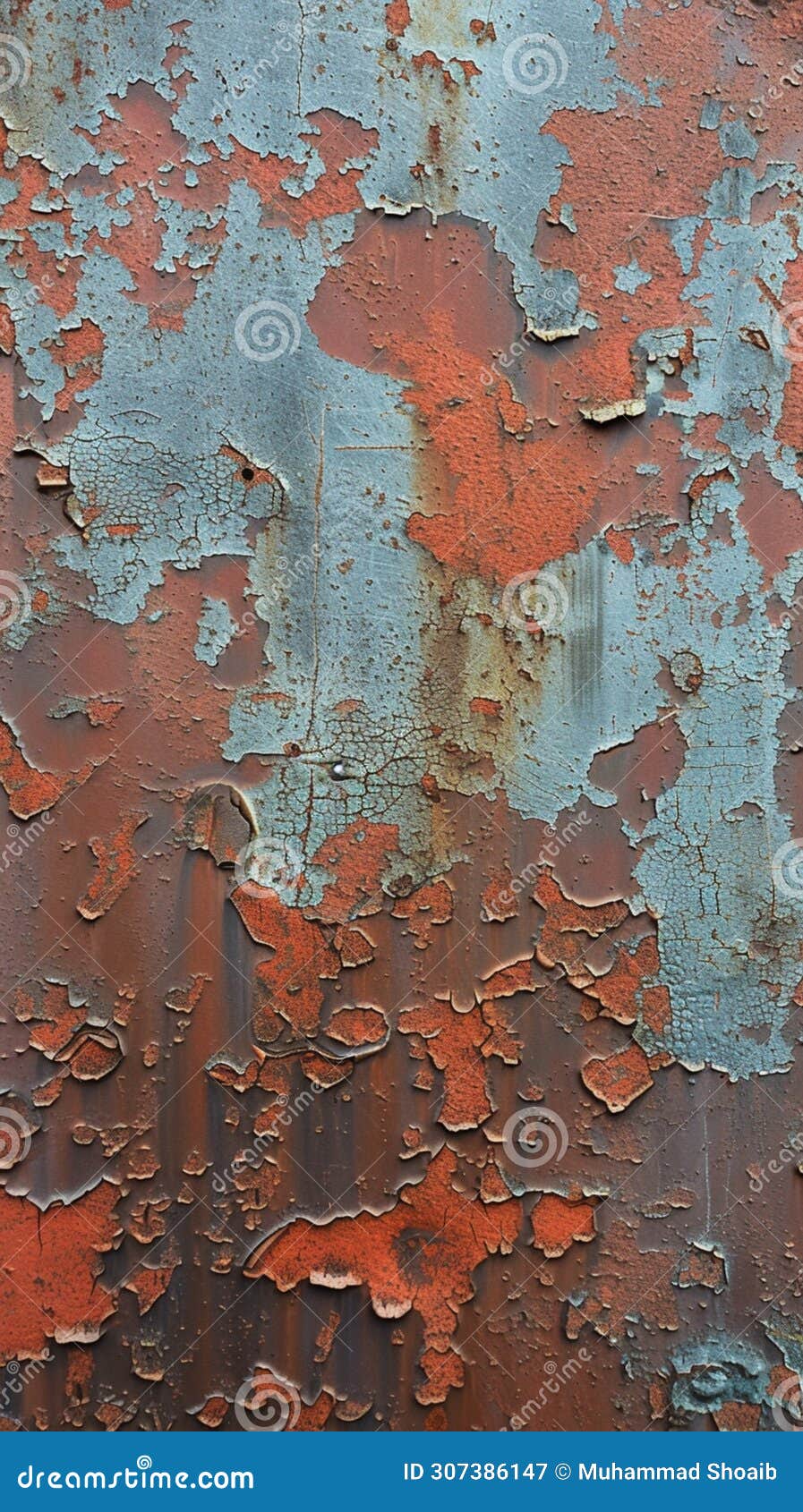 Rusty Metal Wall Background with Weathered Texture and Paint Remnants ...