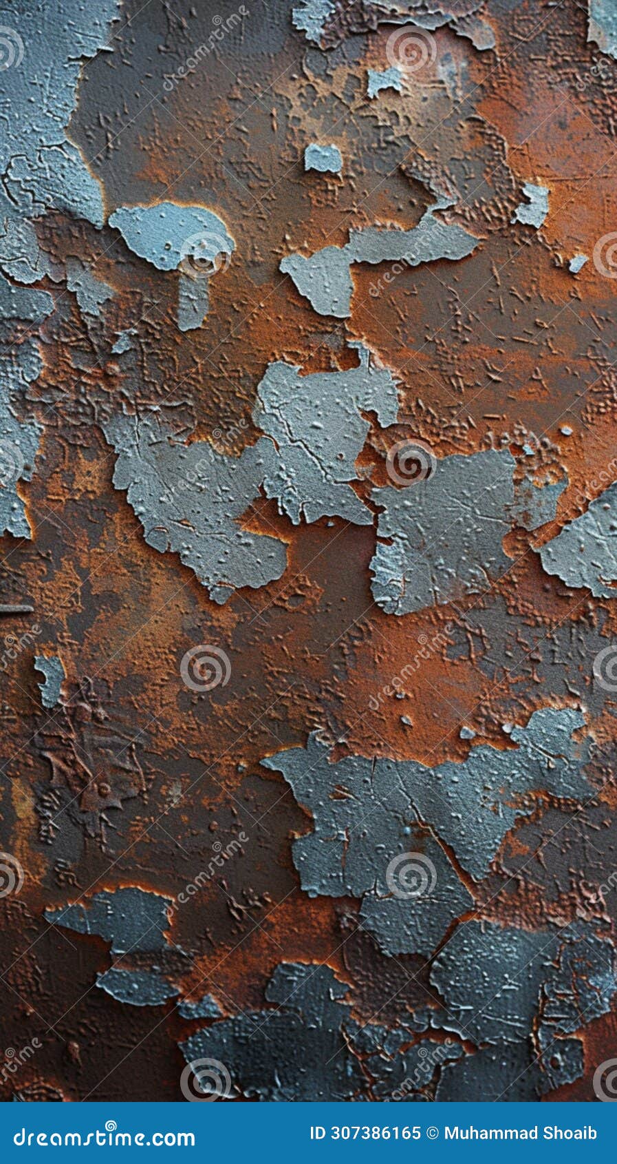 Rusty Metal Wall Background with Weathered Texture and Paint Remnants ...