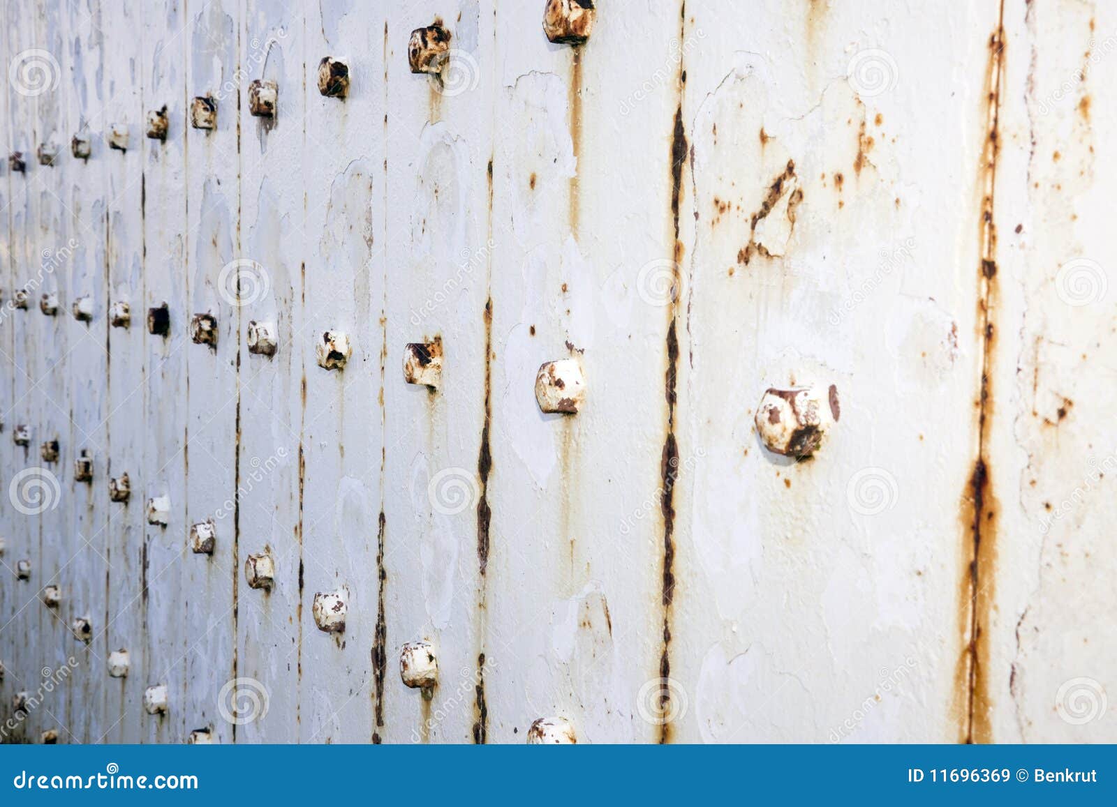 Rusty Metal Wall with Bolts Stock Image - Image of white, cracked: 11696369