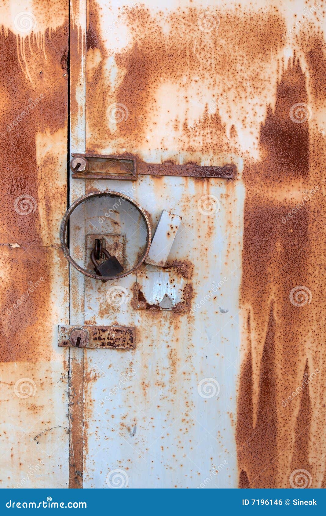 Rusty Metal Wall and Door with the Lock Stock Photo - Image of surface ...