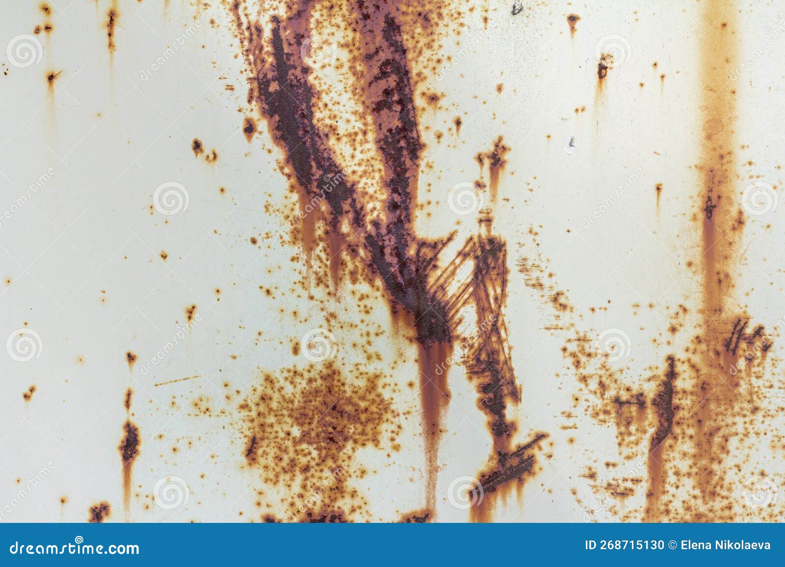 A Rusty Metal Wall Painted White. Rusty Metal Background with Rust ...