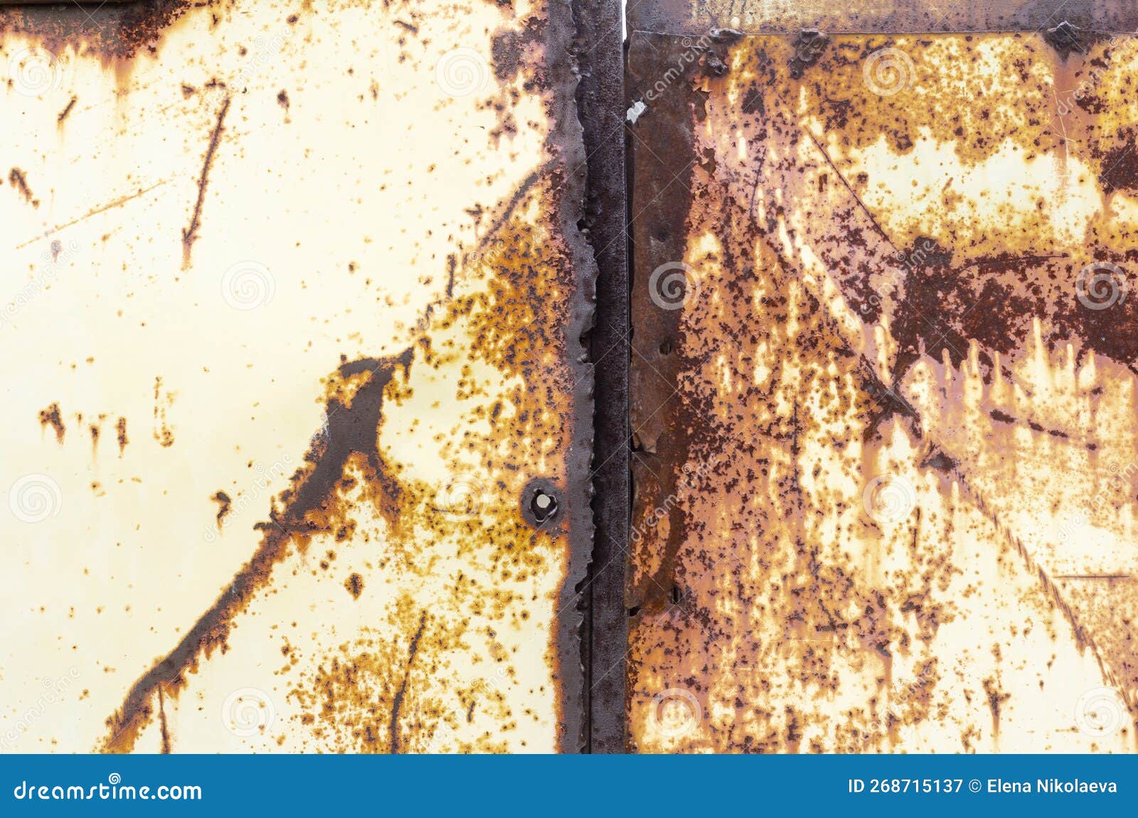 A Rusty Metal Wall Painted White. Rusty Metal Background with Rust ...