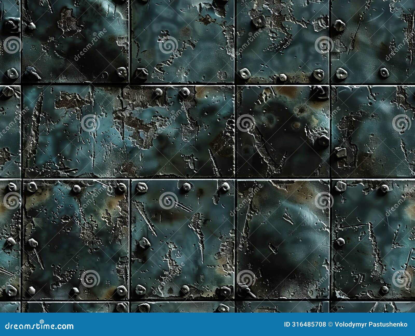 A Rusty Metal Wall with Rivets and Bolts Stock Photo - Image of rusty ...