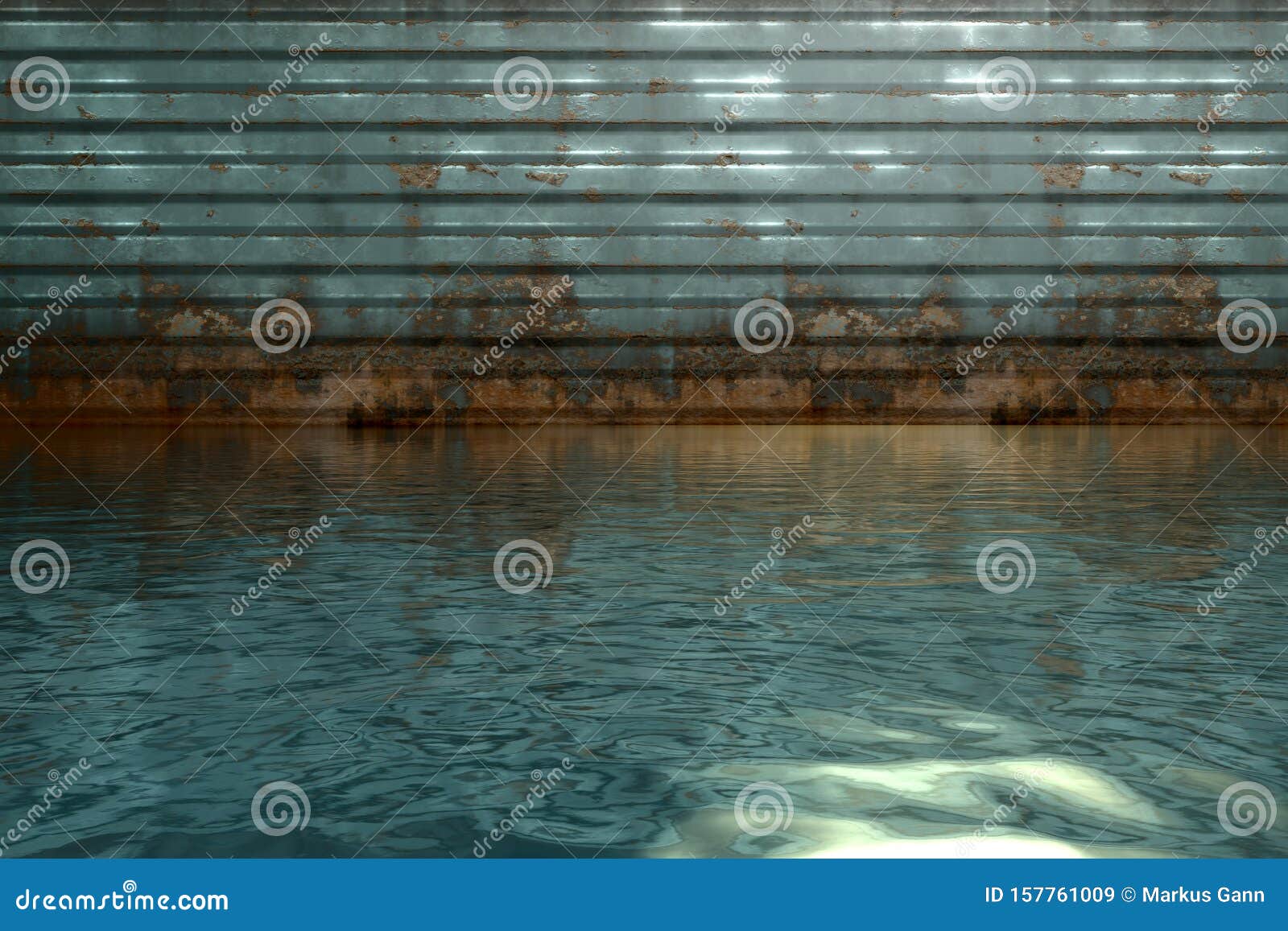 Rusty Metal Wall Water Surface Stock Illustration - Illustration of ...