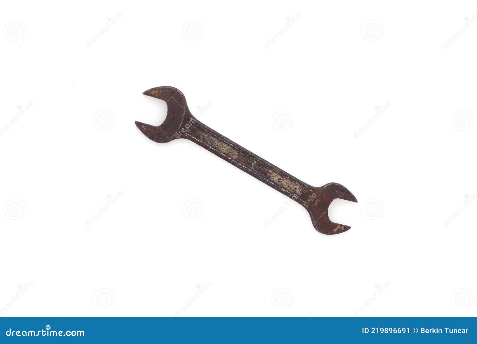 Rusty Metal Wrench. Grunge Spanner Isolated on White Stock Image ...